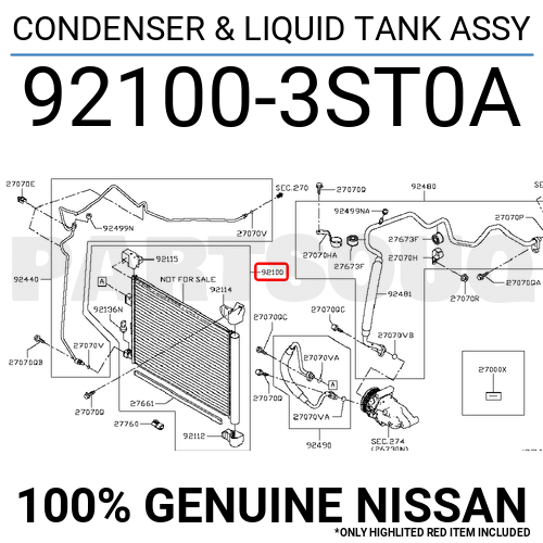 921003ST0A Genuine Nissan CONDENSER & LIQUID TANK ASSY 92100-3ST0A | eBay