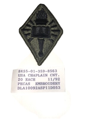 Army Chaplain Center Subdued U.S. Army Shoulder Patch Insignia | eBay