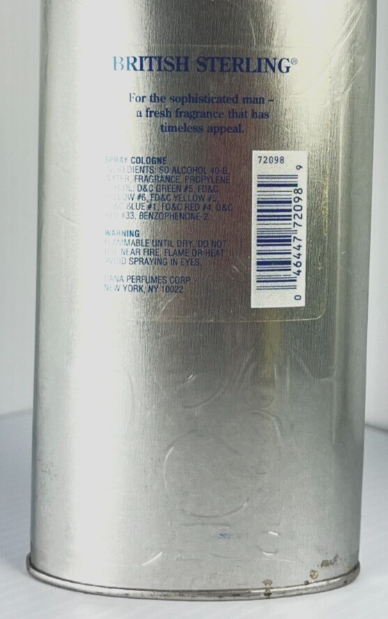 BRITISH STERLING Spray Cologne by Dana -2.5 oz in LTD ED Collectible ...