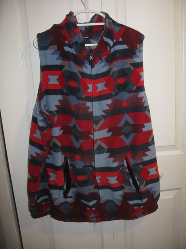 King Size 4XL Red and Blue Aztec Print Vest | eBay