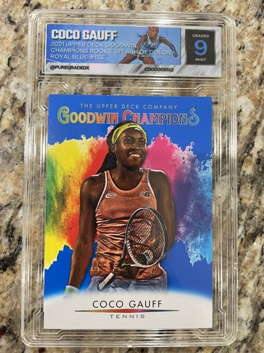2021 Goodwin Champions Splash of Color Blue Coco Gauff #135 Rookie RC ...