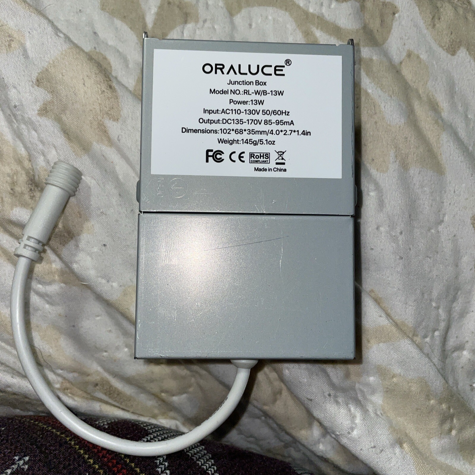 Oraluce 4 Inch Junction Box Model RL-W/B-13W 3 Pin In: AC110-130V Out ...