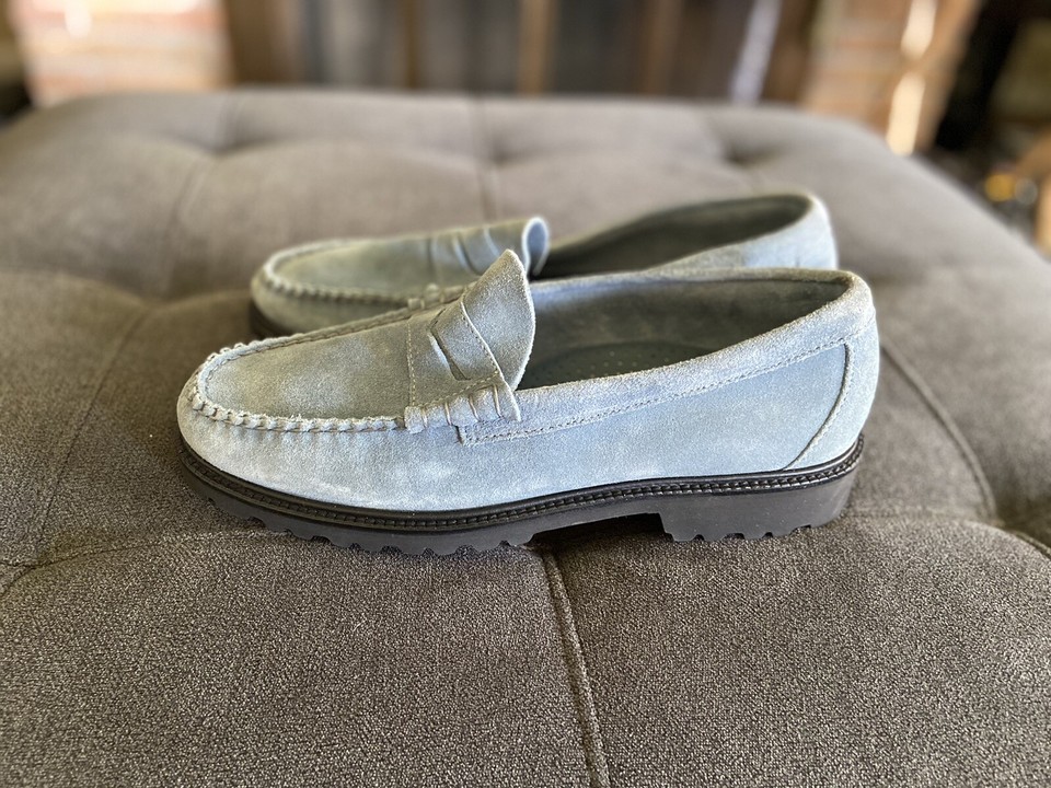 GH BASS WEEJUNS Larson Suede Lug Loafers Dusty Blue Women 10D NEW | eBay