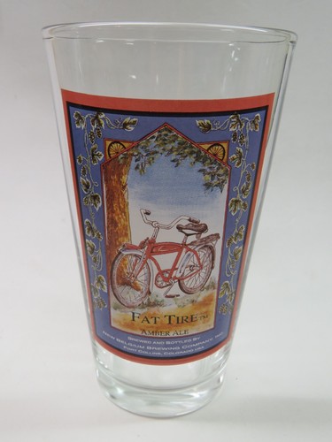 Beer Pint Glass ~ New Belgium Brewing Co Fat Tire Amber ~ Ft Collins ...