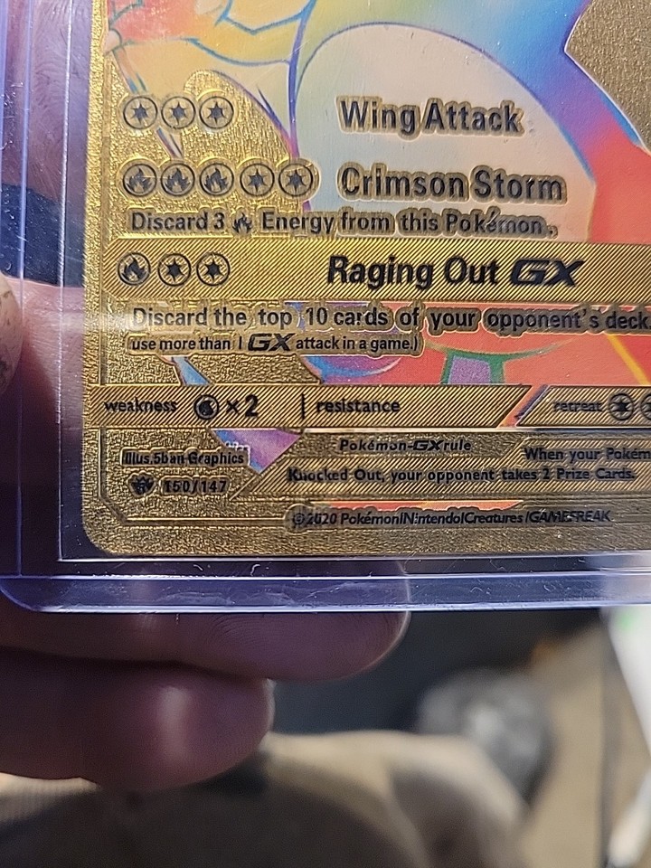 Rare Rainbow Gold Charizard GX Card 150/147 | eBay