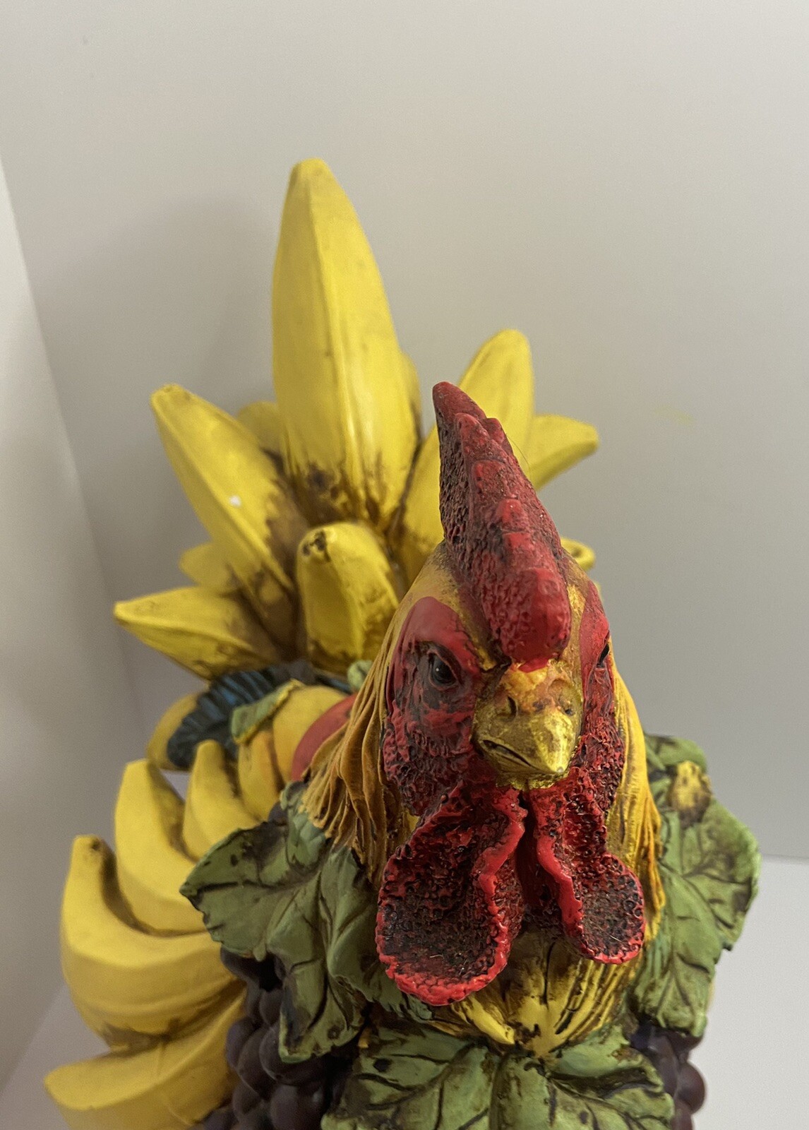 14" FRUITFUL HARVEST ROOSTER, CHICKEN, FIGURINE, FRUITS AND VEGETABLES ...