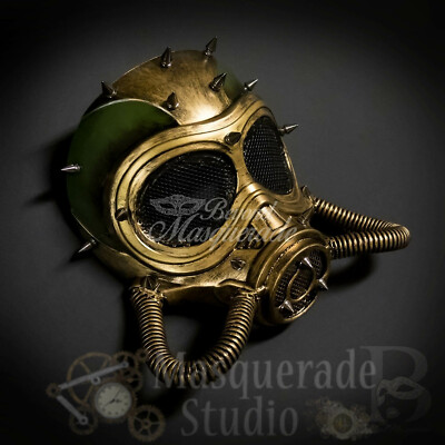 Men's Spiked Steampunk Gas Mask Halloween Costume Masquerade Ball Mask ...