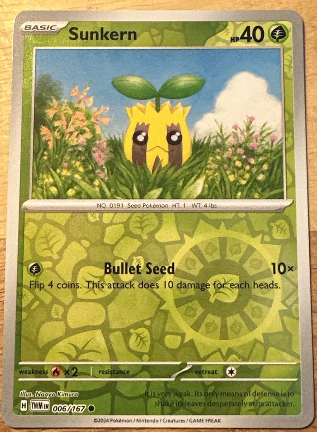 Sunkern - 006/167 - Reverse Holo - Twilight Masquerade - NM/M Pokemon ...