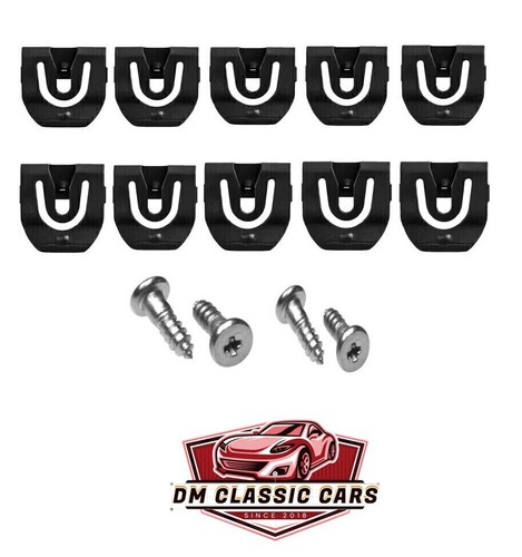 10 FRONT &REAR WINDOW GLASS MOLDING CLIPS! 1964-70 GM CHEVELLE CHEVY A ...