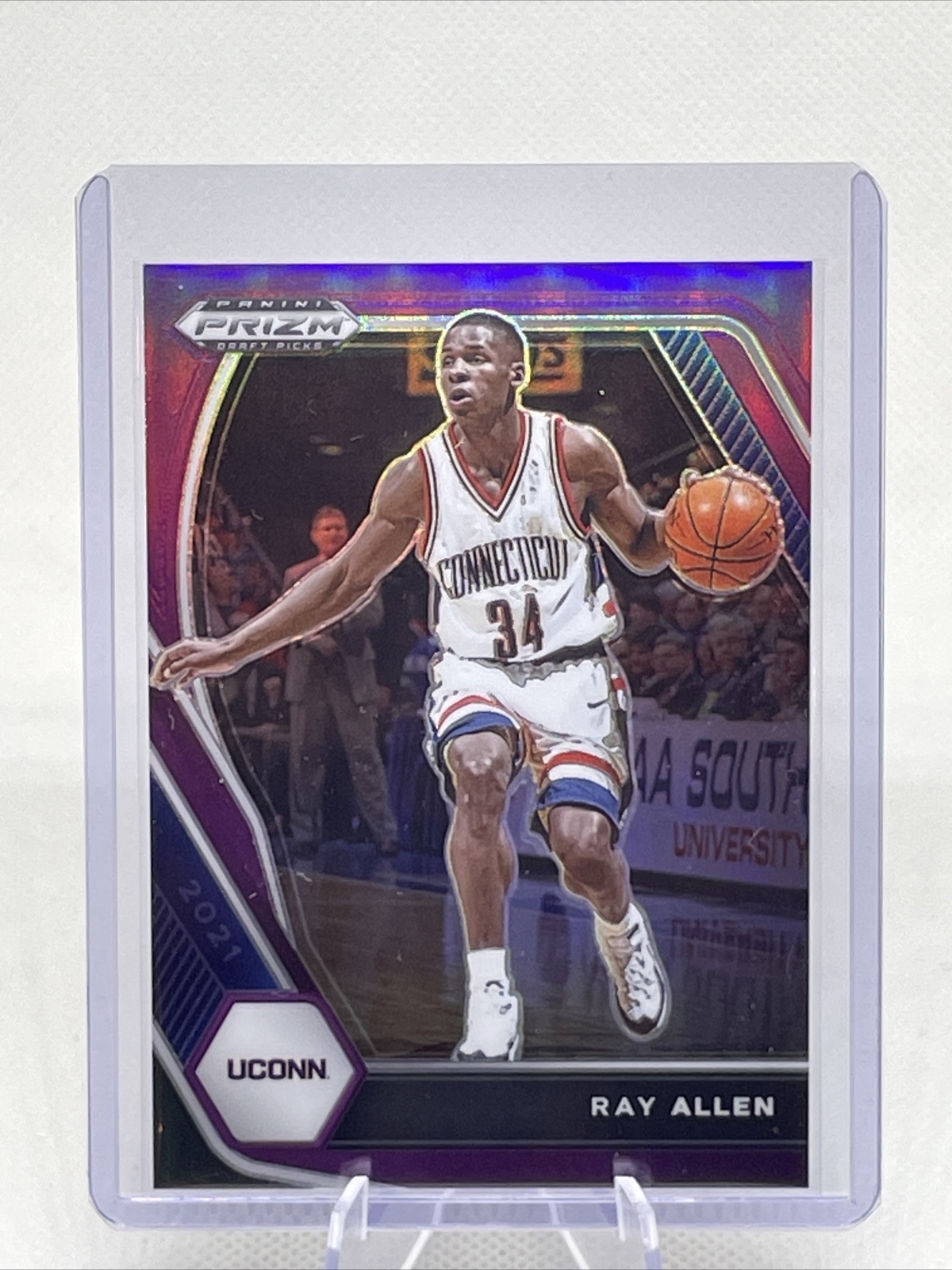 2021 Panini Prizm Draft Picks #91 Ray Allen UConn NBA HOF Purple Prizm ...