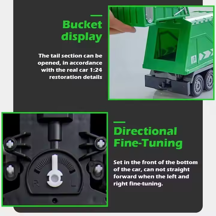 Remote Control Garbage Truck with Lights Sounds RC Sanitation Vehicle ...