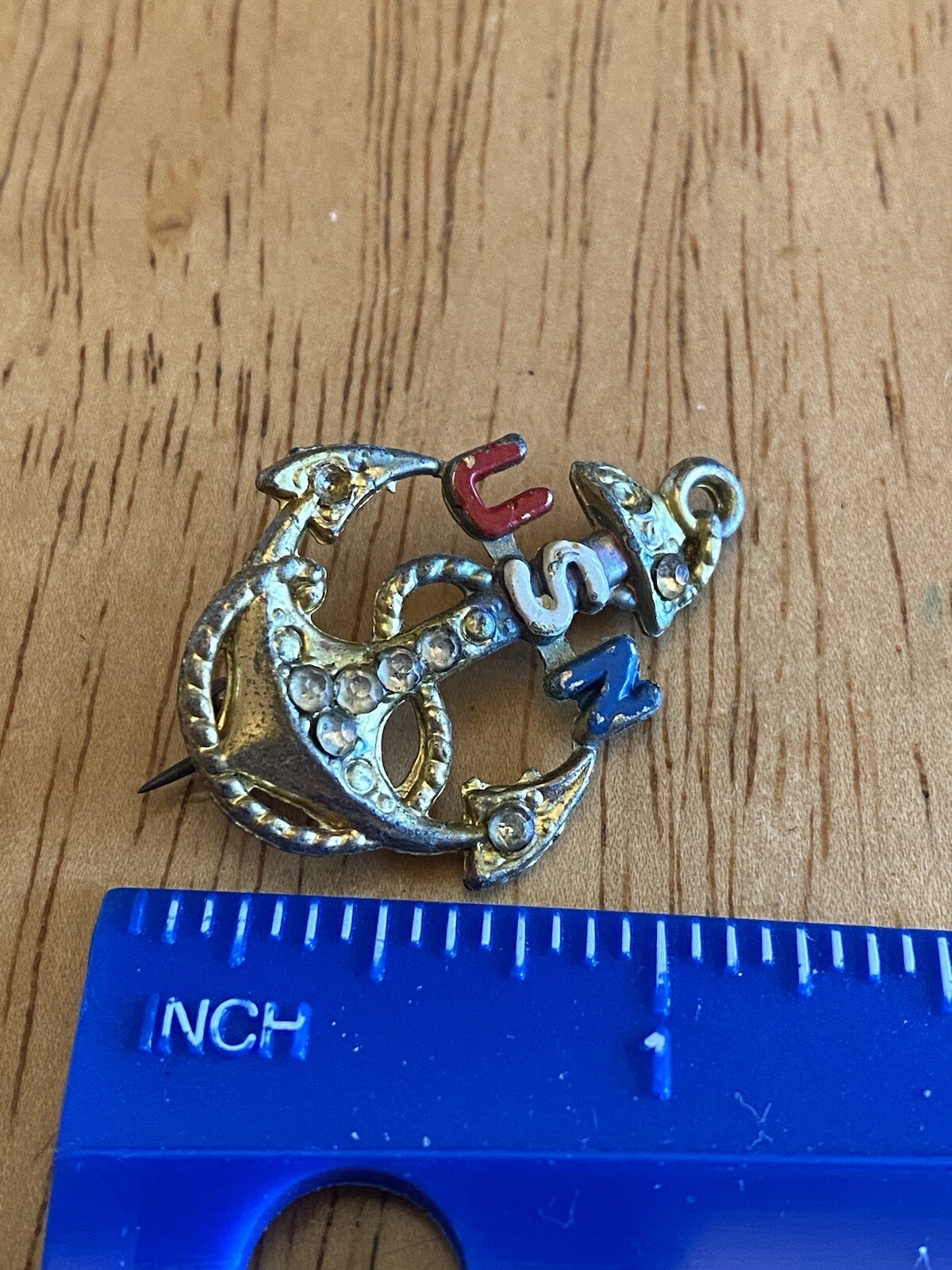 WWII era USN Sweetheart Homefront Anchor Pin Rhinestones Broach | eBay