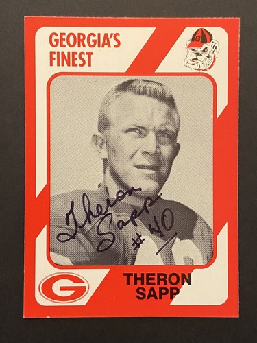 THERON SAPP Signed 1989 Collegiate Collection Georgia Bulldogs ...