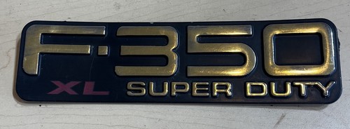 99-04 FORD F-350 XL SUPER DUTY SIDE FENDER EMBLEM LOGO BADGE GOLD OEM ...