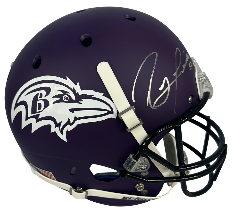 Ray Lewis autographed signed Full Size stat helmet NFL Baltimore Ravens ...