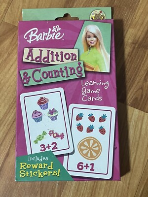 Mattel Barbie Addition & Counting Learning Game Flash Cards Simple Easy ...