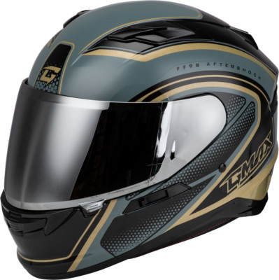 GMAX F19841027-DOT FF-98 AFTERSHOCK HELMET GREY/METALLIC GOLD XL | eBay