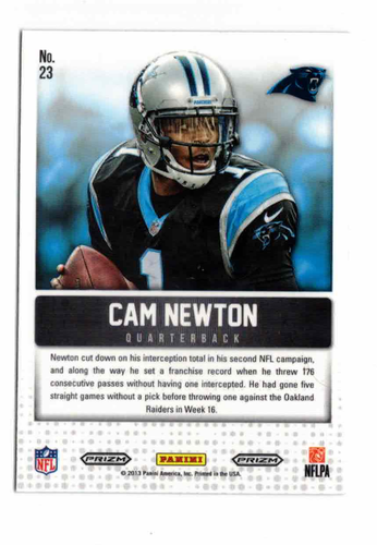 2013 Panini Monster Box - Prizm Cornerstones Cam Newton #23 Blue Prizm ...