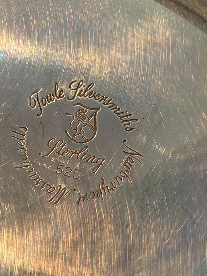 Towle Silversmiths Sterling Silver Blue Enamel Large Footed Wedding ...