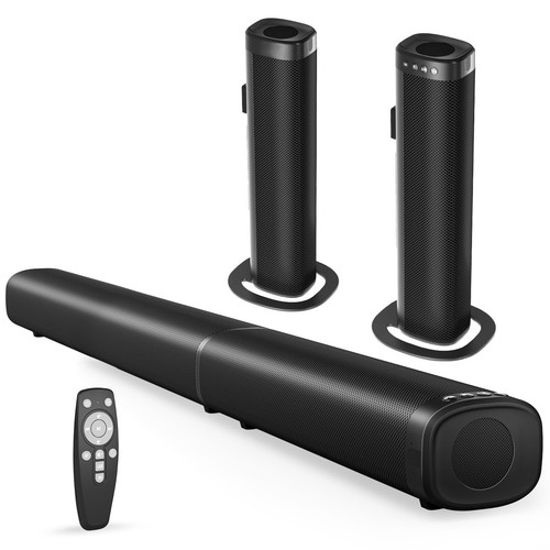 Sound Bar, 100W Sound Bar for Smart TV, Bluetooth 5.3 Soundbar, 2 in 1 ...