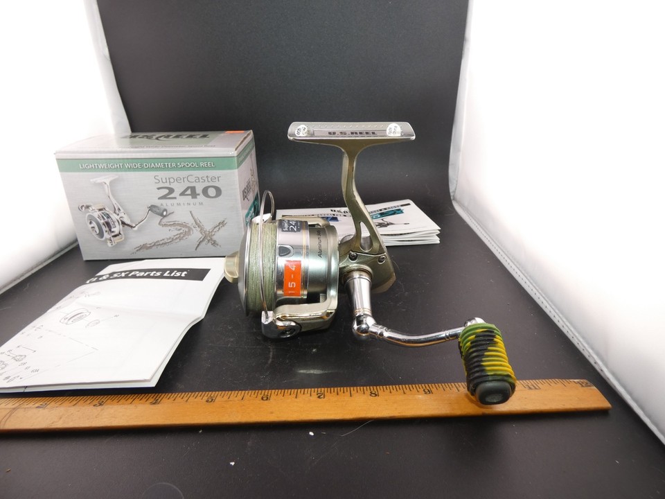 US REEL SUPERCASTER 240SX SPINNING FISHING REEL WITH INSTRUCTION PARTS ...