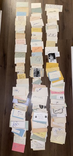 300 Signed Autographed Index Card Lot With COA s Movie Stars Singers ...
