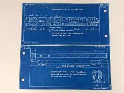 Pennsylvania PRR Dining Lounge Observation Car POC85AR Diagrams 1949 | eBay