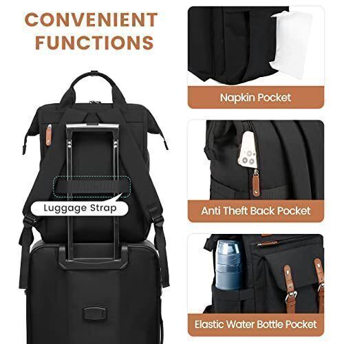 LOVEVOOK Laptop Backpack Purse for Women Work Travel Commuter Backpack ...