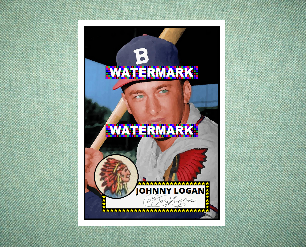Johnny Logan Boston Braves 1952 Style Custom Baseball Art Card | eBay