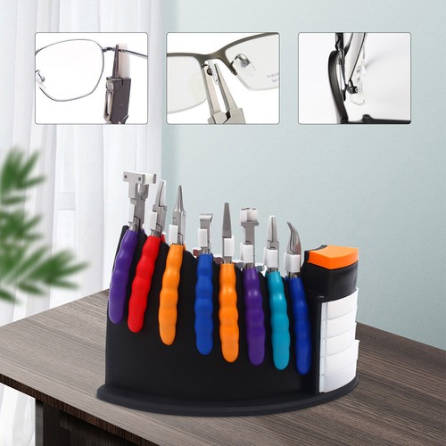 Optician Optical Tools Kit - 14-Piece Eyeglasses Repair Set with Stand ...