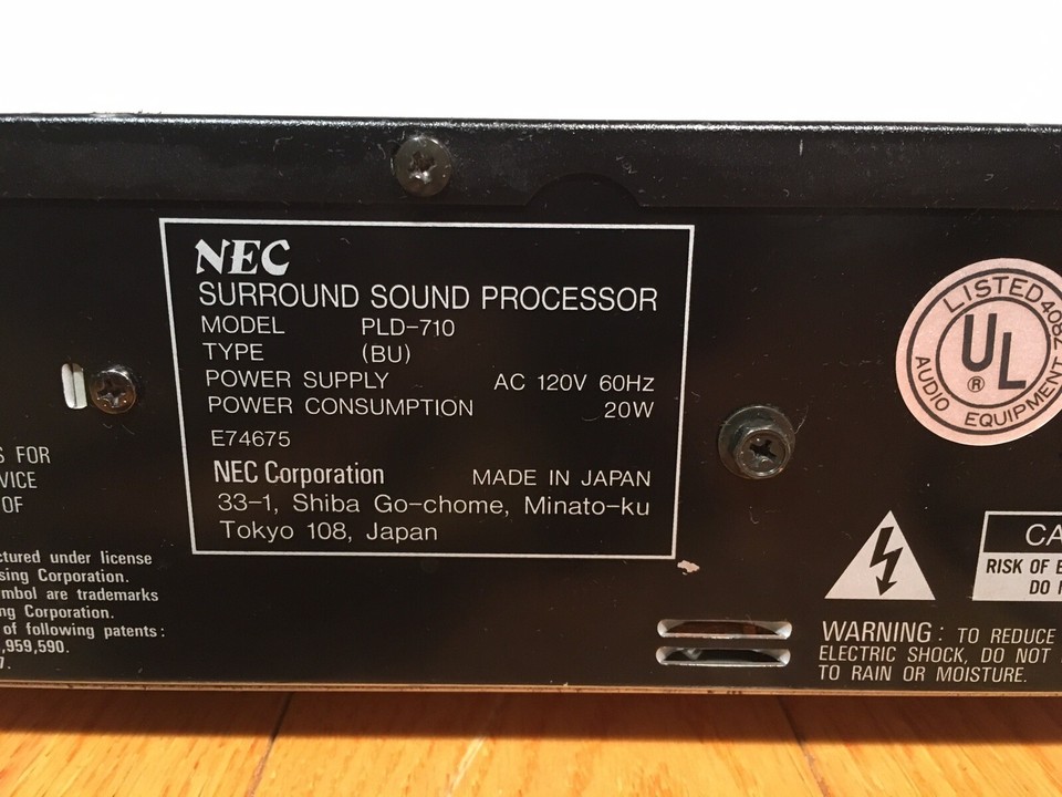 NEC PLD-710 AV Surround Sound Processor Decoder Preamp Japan 1989 ...