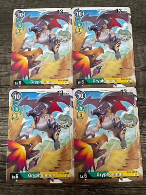 x4 Gryphonmon BT10-055 U Digimon TCG Xros Encounter | eBay