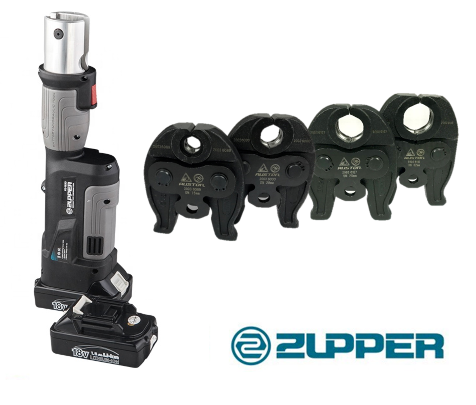 COMPACT ZUPPER 18v for copper press tool kit PZ-2430 1/2'', 3/4'', 1 ...