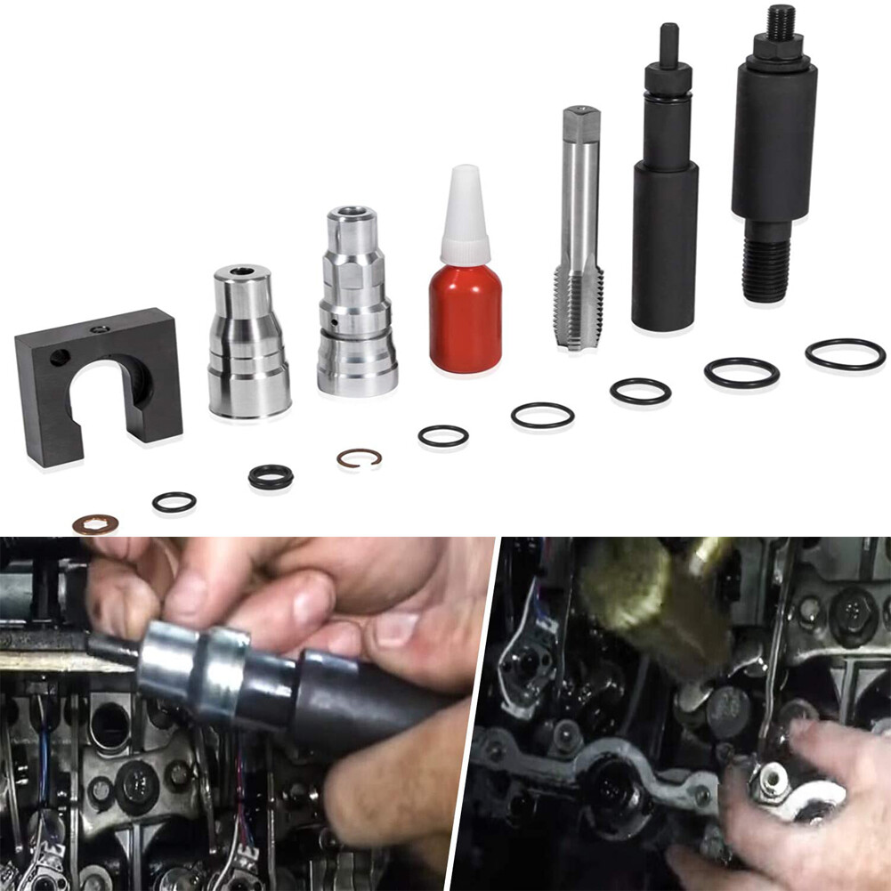 Fuel Injector Sleeve/Cup Puller & Installer Tool & Head Repair Kit For ...