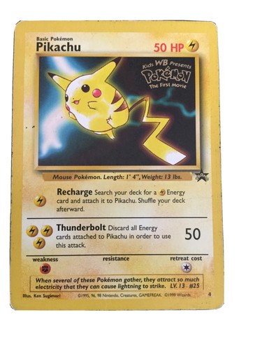 Pokemon Card Kids WB The First Movie Pikachu #4 Black Star Promo - LP ...