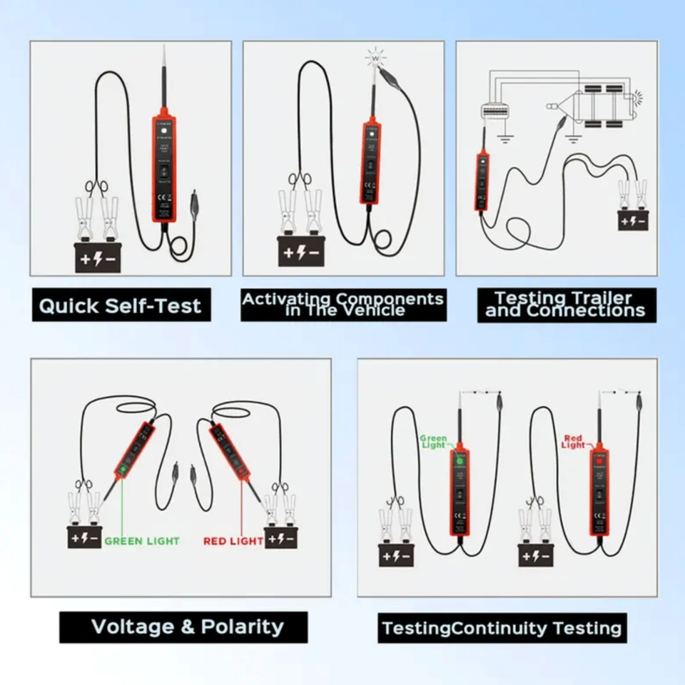 Test Light Car Electrical Circuit Test Pen Fuse Continuity Tester 6V ...