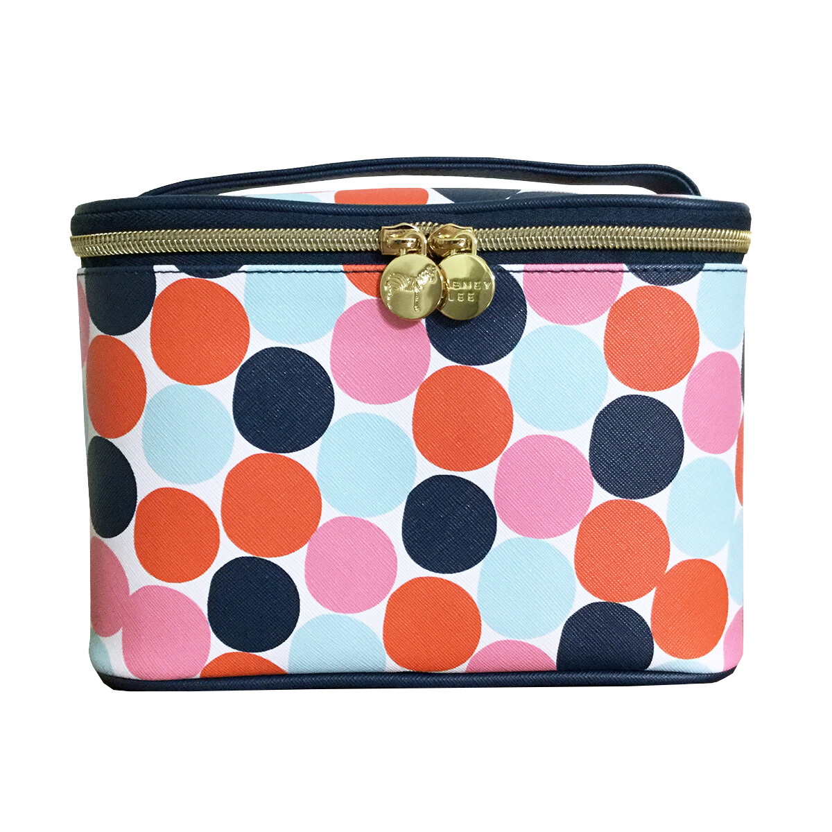 Dabney Lee Polka Dot Cosmetic Train Case Large Makeup Bag Retro Travel ...