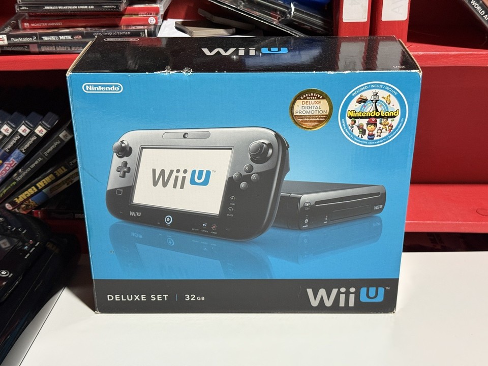 Nintendo Wii U Deluxe 32GB Handheld System Black With Box (Working ...