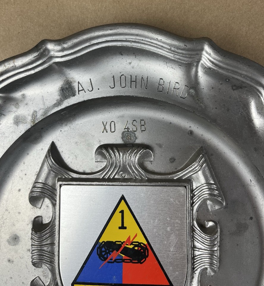 US Army 1st Armored Division "Old Ironsides" Plate Plaque Farewell Gift ...