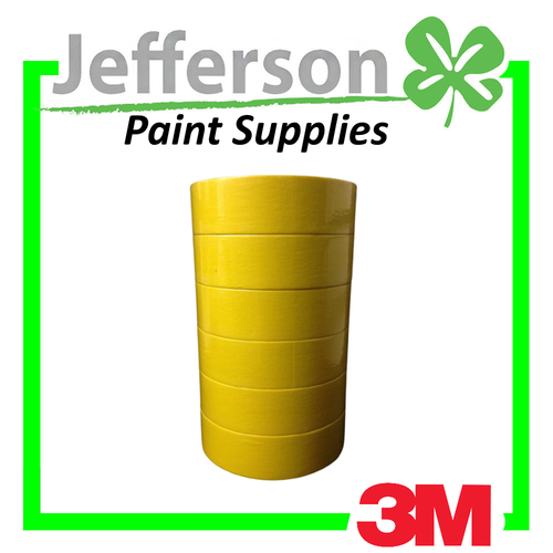 3M 6654 Yellow Automotive Refinish Masking Tape - 36mm x 55m - 6 Rolls ...