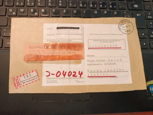 WK2 SS Feldpost Major Walter Reder, Obersturmführer POW KgF KVB in ...