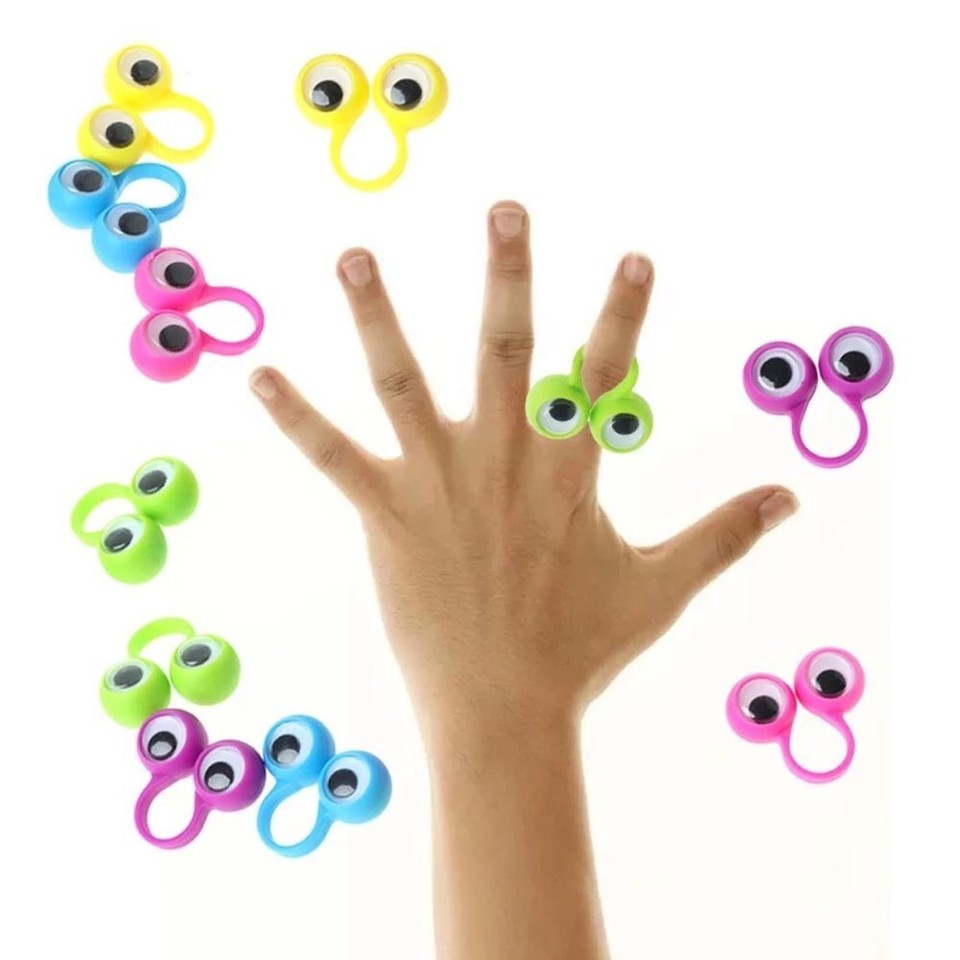 10 Pcs Finger Puppets Plastic Rings with Wiggle Eyes Toy for Kids ...