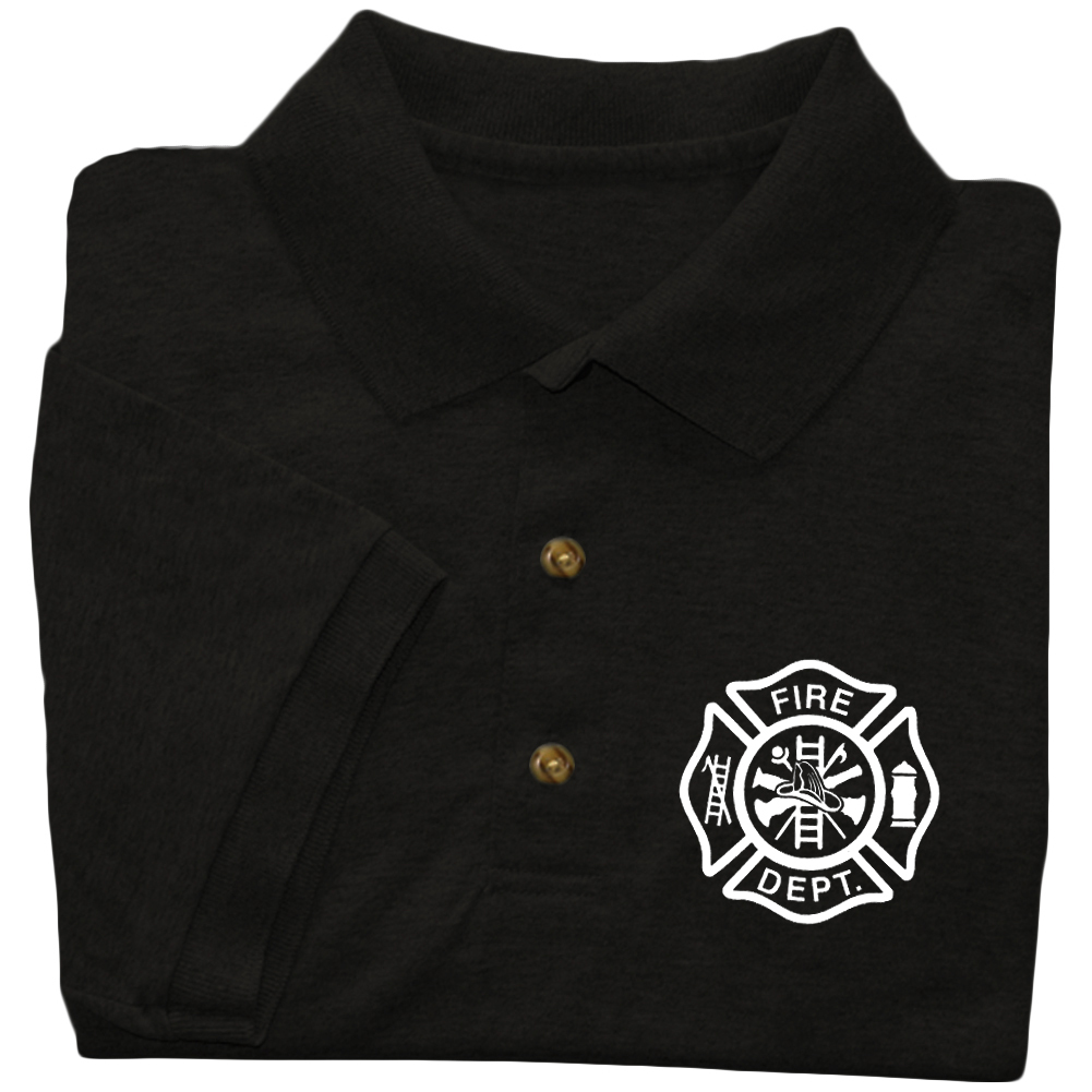 Fire Dept polo shirt firefighter fireman firemen collared uniform ...