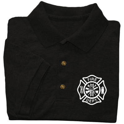 Fire Dept polo shirt firefighter fireman firemen collared uniform ...