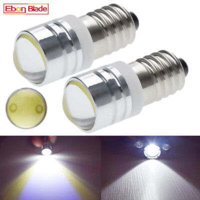 Pair E10 Screw Led Bulbs Replacement Flashlight Torches Light Lamp ...