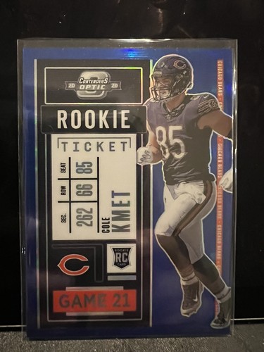 2020 Panini Contenders Optic Rookie Ticket Blue Prizm #69 Cole Kmet /99 ...