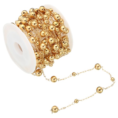 16.4 Feet Beading Chain with Spool, Round Beaded Chain Link for Jewelry ...
