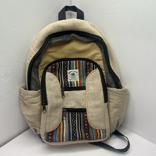 Himalayan Group Handmade Multi Pocket Pure Hemp Backpack Hippie | eBay