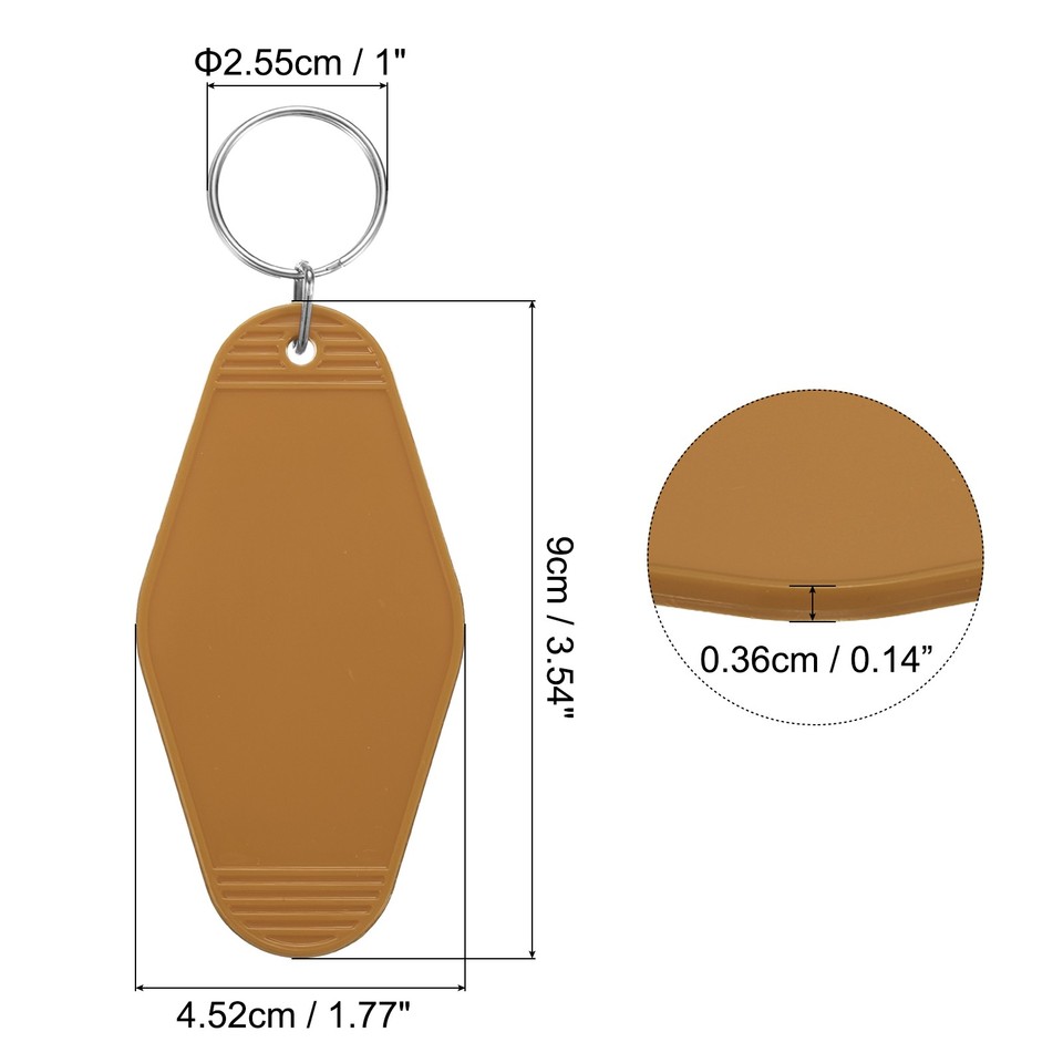 40pcs Hotel Keychains Blank, Plastic Rhombus Motel Keychains, Brown ...