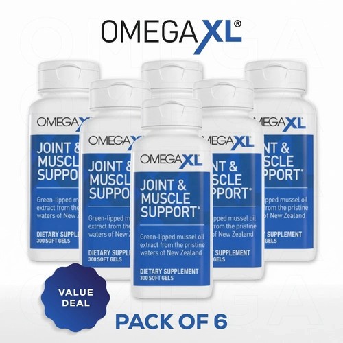 6 Pack Omega XL 300 Capsules-Green Lipped Mussel Joint & Muscle ...